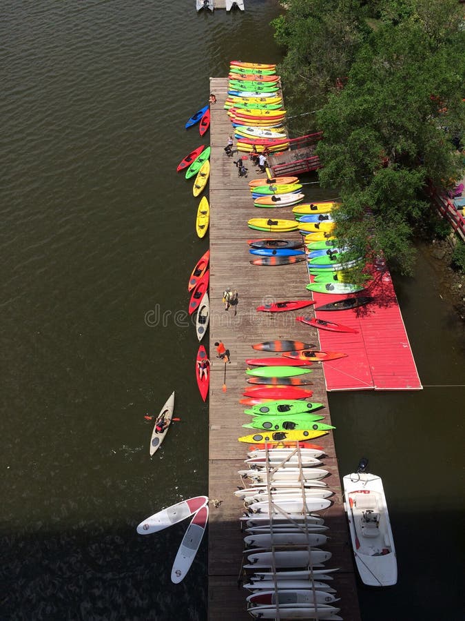 Kayaks on a pier editorial photo. Image of washington - 54640456