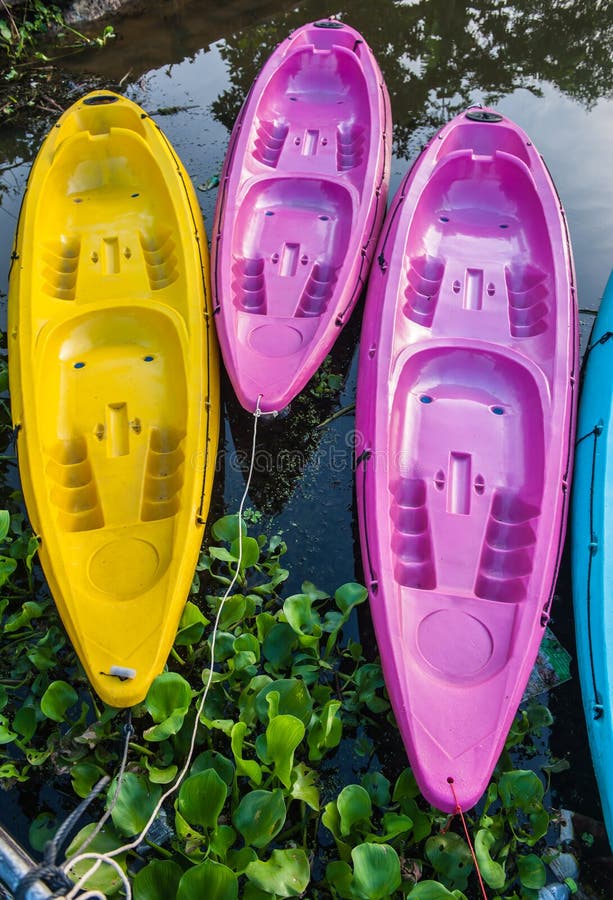 Kayaks in river Colorful stock image. Image of rafting - 57425967
