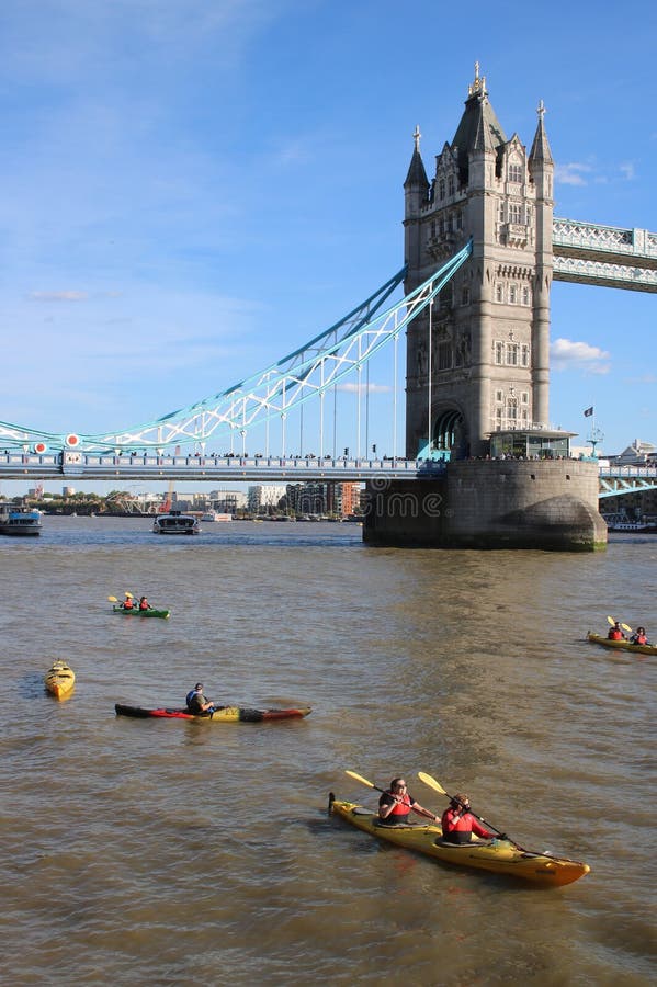 Kayaks, River Thames, Tower Bridge, London Editorial Stock Photo ...