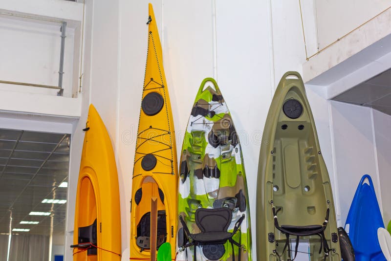 Kayaks stock image. Image of sport, green, travel, selection - 214298191