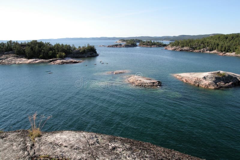Kayaks Viewed from Sinclair Cove Lookout Stock Image - Image of ...