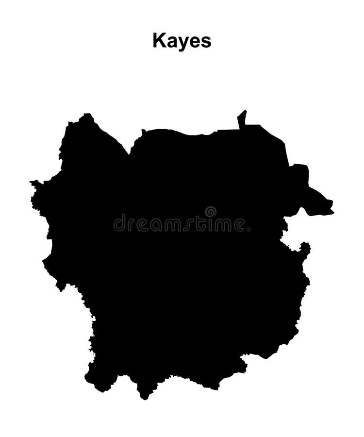Kayes outline map stock illustration. Illustration of geography - 360475238