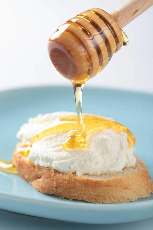 Kaymak on a bread stock image. Image of open, dairy, honey - 22068739