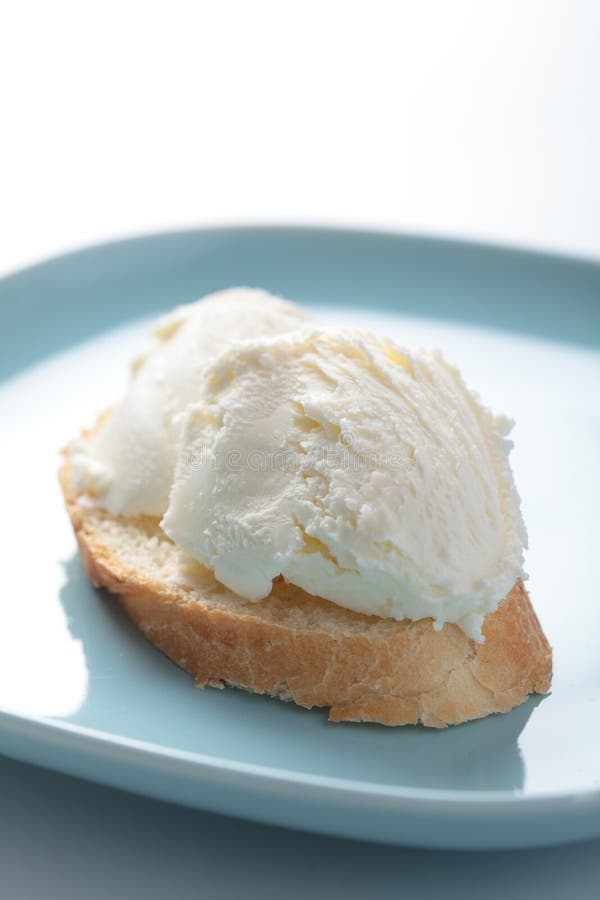 Kaymak on a bread stock image. Image of balkan, clotted - 22068769