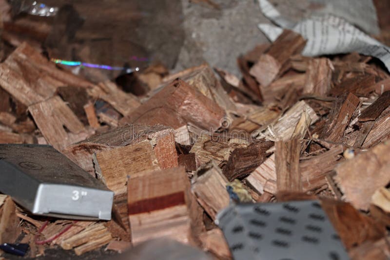Pile of Leftover Wood Scraps that Become Waste Stock Image - Image of ...