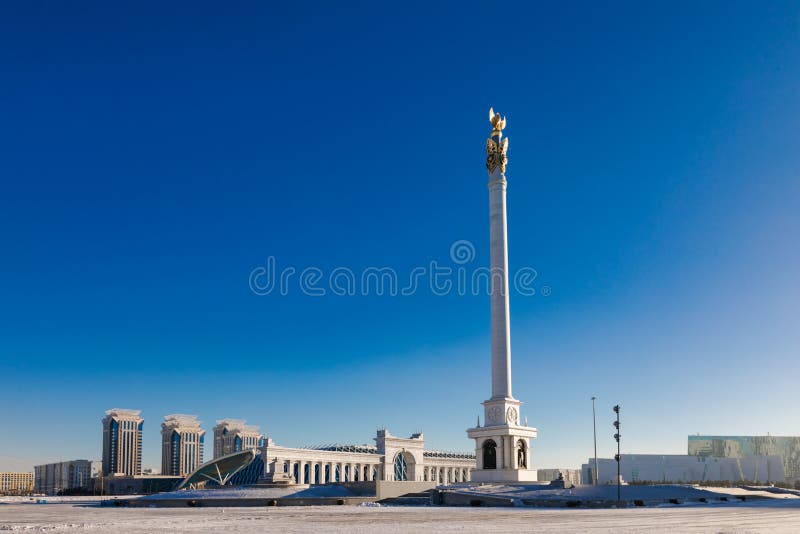 Kazakh Eli Monument on Independence Square in Astana Kazakhstan Stock ...