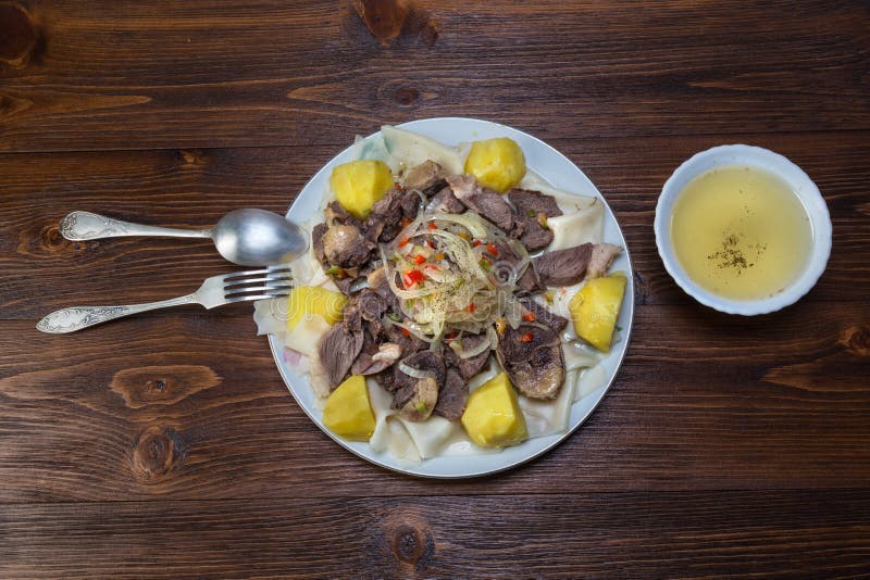 Kazakh national dish stock image. Image of fork, potatoes - 47890107