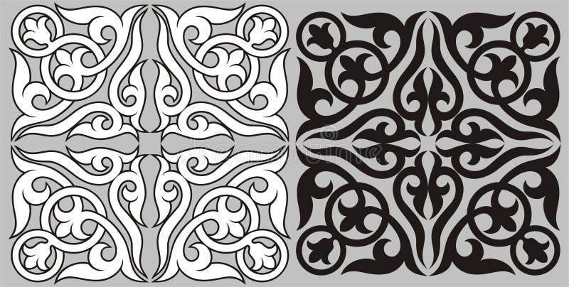 Kazakh pattern stock vector. Illustration of form, bend - 14251775