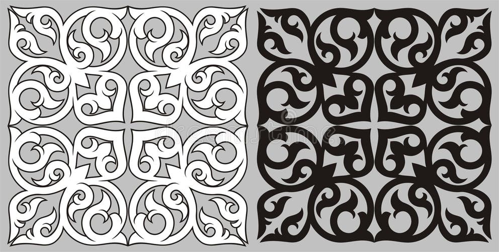 Kazakh pattern stock vector. Illustration of square, manner - 14300479