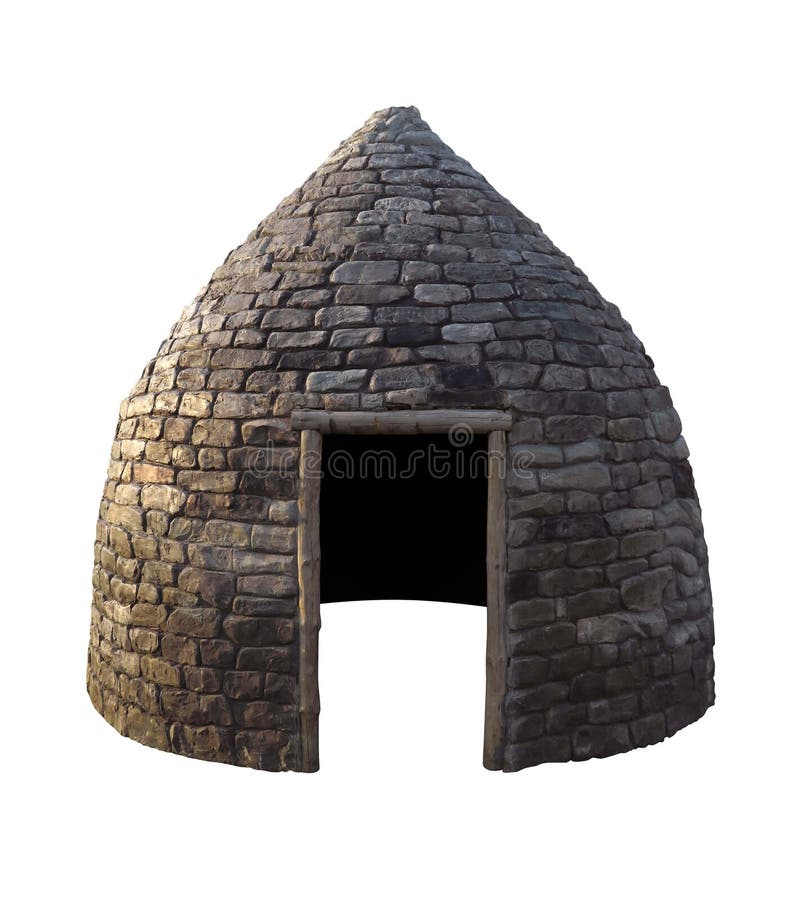 Kazakh stone yurt isolated stock photo. Image of nomadic - 142433404