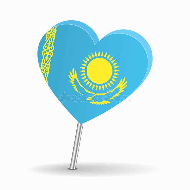 Kazakhstan Flag Heart-shaped Map Pointer Layout. Vector Illustration ... Kazakhstan Flag Heart-shaped Map Pointer Layout. Vector Illustration ...