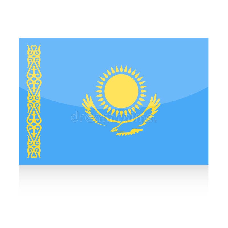 Kazakhstan Flag, Vector Illustration Stock Vector - Illustration of ...