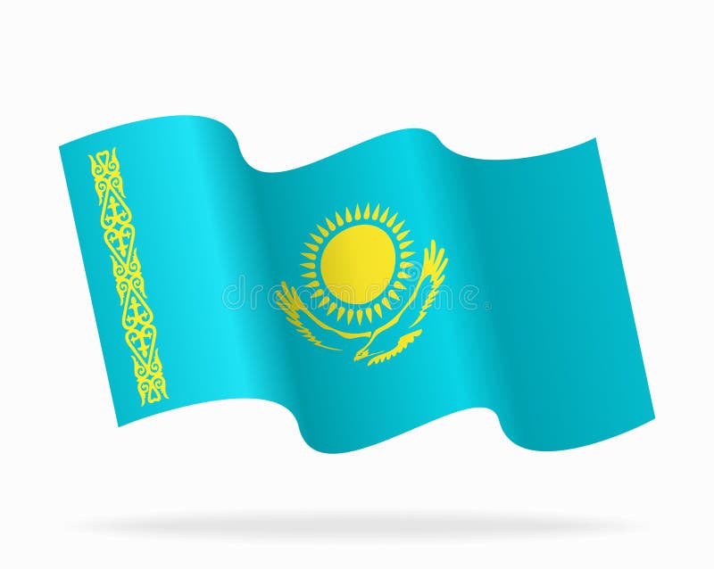 Kazakhstan Flag Wavy Background Layout. Vector Illustration Stock Illustration - Illustration of ...