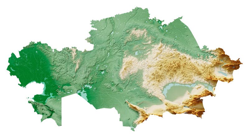 Kazakhstan relief map stock illustration. Illustration of terrain - 282300028