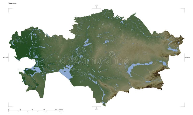 Kazakhstan Shape on White. Pale Stock Illustration - Illustration of ...