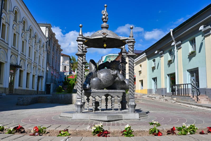 Kazan Cat Sculpture on Bauman Street Editorial Photo - Image of square ...