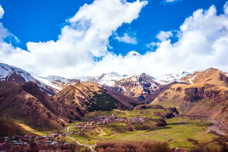Kazbegi stock photo. Image of landscape, blue, road, caucasus - 54720614
