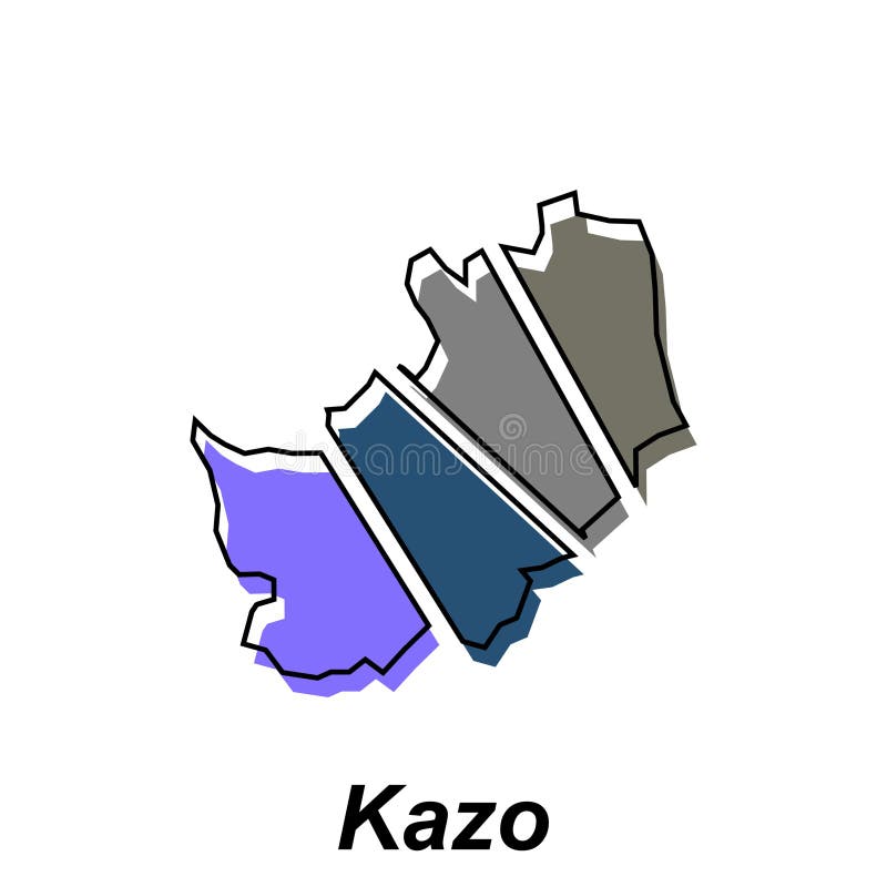 Kazo City Map of Japan Element Graphic Template Design Vector Stock ...