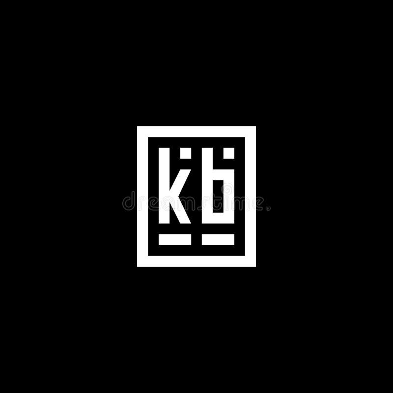 KB Initial Logo with Square Rectangular Shape Style Stock Illustration ...