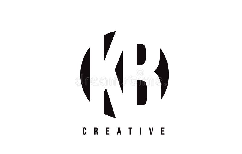 KB K B White Letter Logo Design with Circle Background. Stock Vector ...
