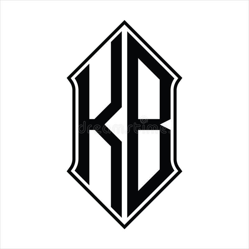 KB Logo Monogram with Shieldshape and Outline Design Template Vector ...