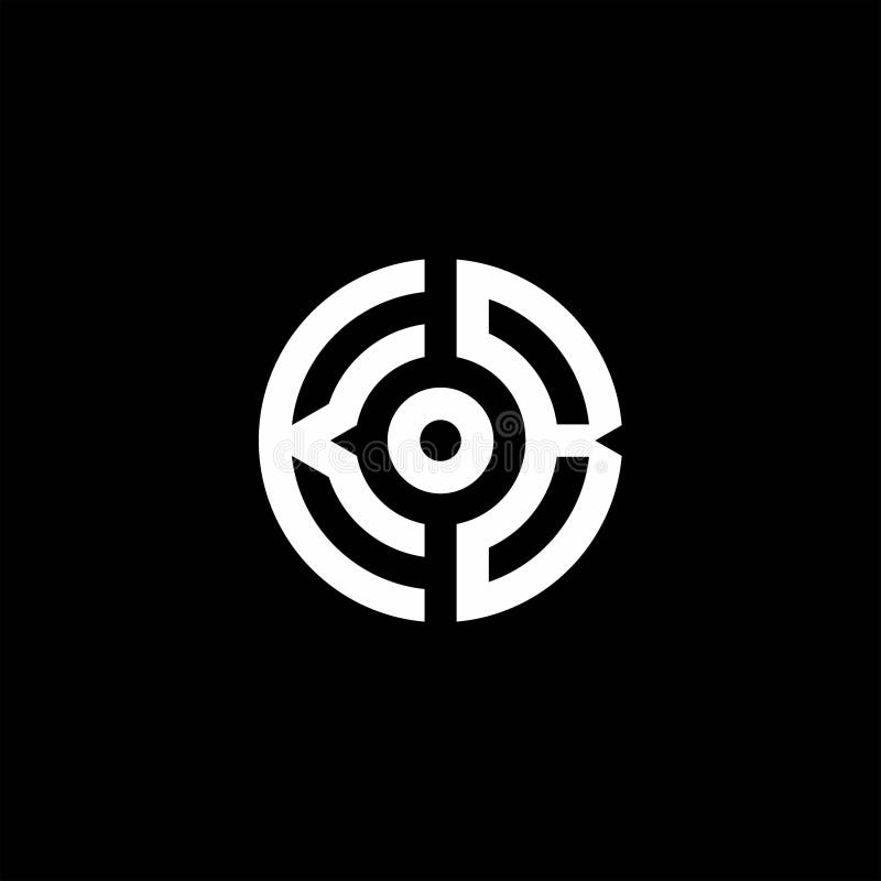 KB Monogram Logo with Abstract Circle Style and Dot in the Middle Stock ...