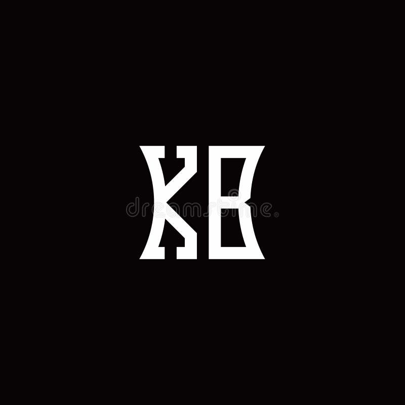 KB Monogram Logo Letter with Curved Side Style Stock Vector ...