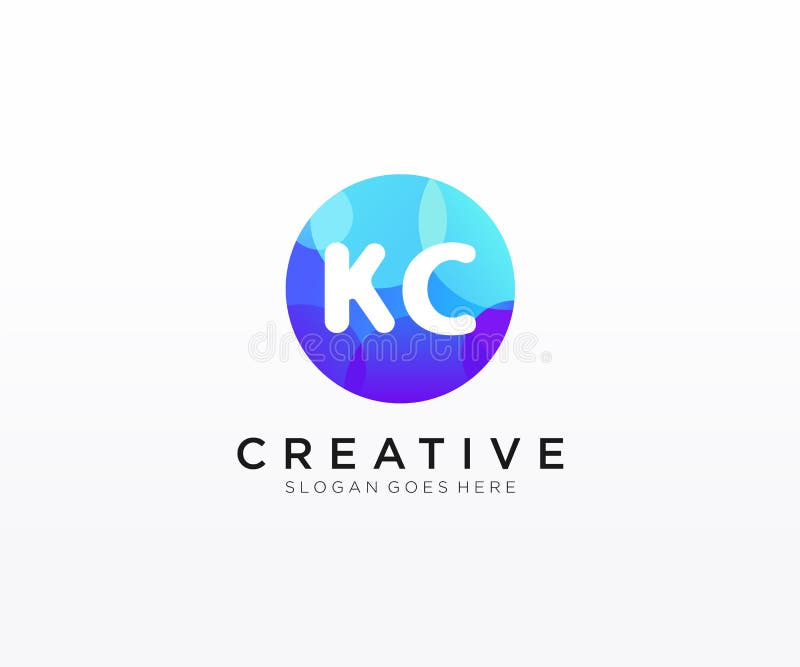 KC Initial Logo with Colorful Circle Template Vector Stock Vector ...