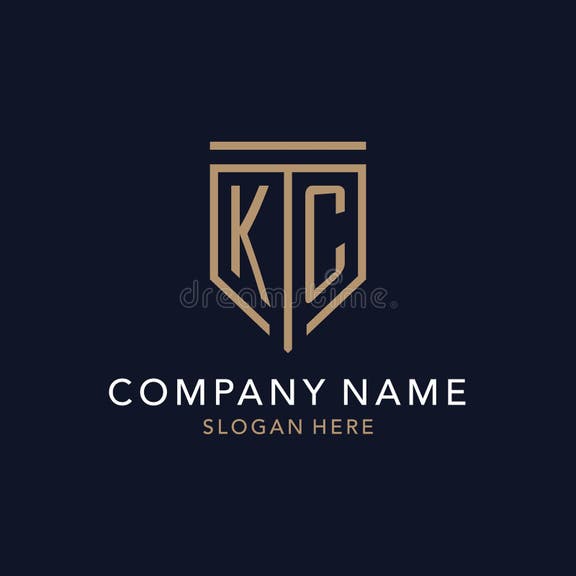 KC Initial Logo Monogram with Simple Luxury Shield Icon Design Stock ...