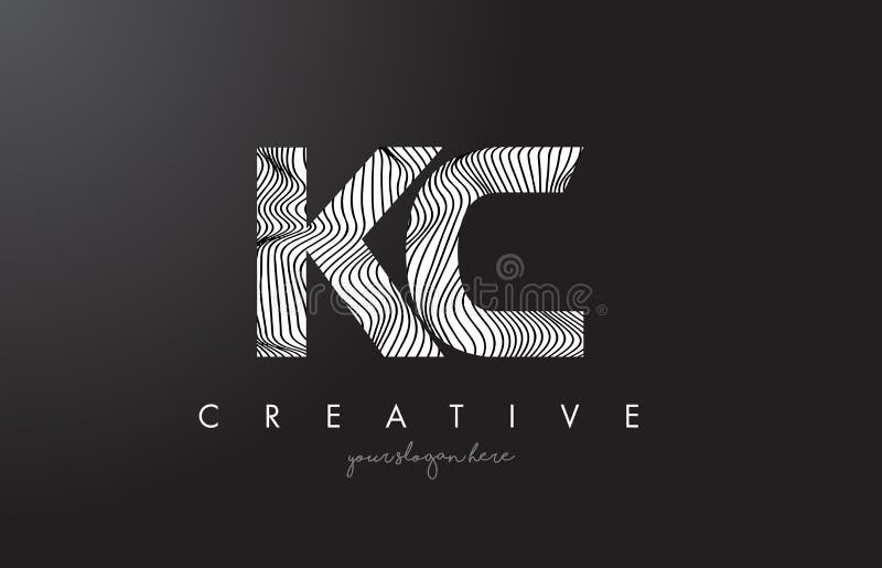 KC K C Letter Logo with Zebra Lines Texture Design Vector. Stock Vector ...