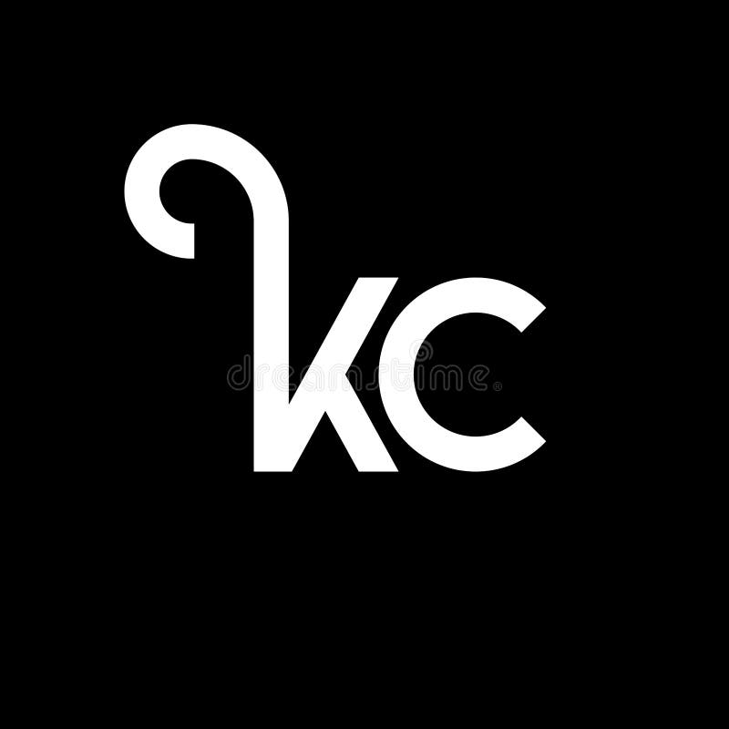 KC Letter Logo Design on Black Background. KC Creative Initials Letter ...