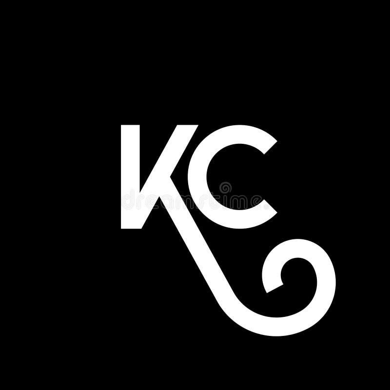 KC Letter Logo Design on Black Background. KC Creative Initials Letter ...