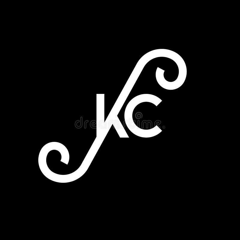 KC Letter Logo Design on Black Background. KC Creative Initials Letter ...