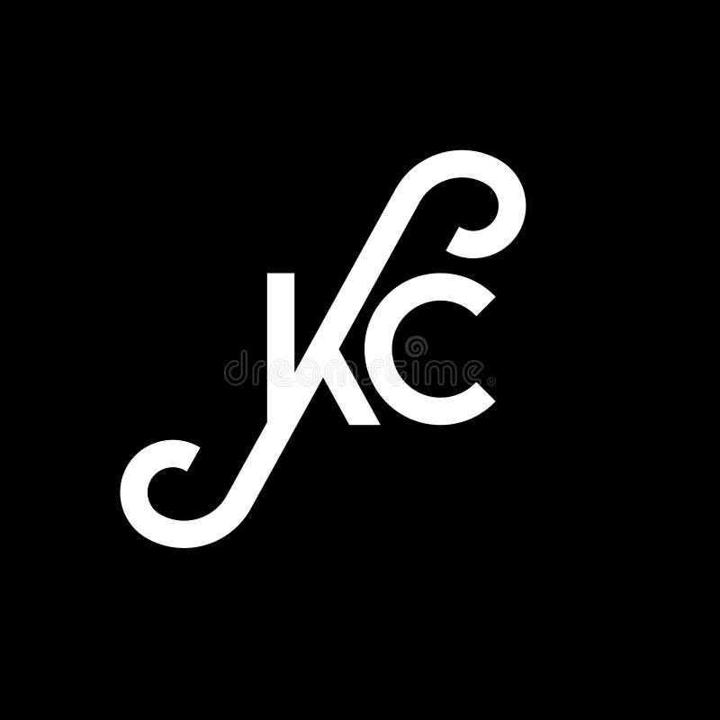 KC Letter Logo Design on Black Background. KC Creative Initials Letter ...