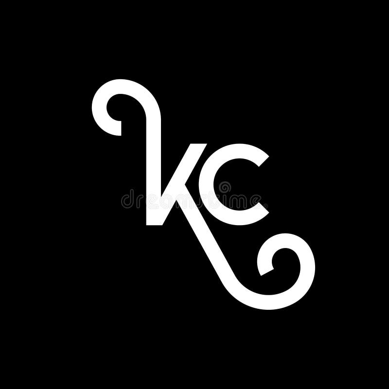 KC Letter Logo Design on Black Background. KC Creative Initials Letter ...