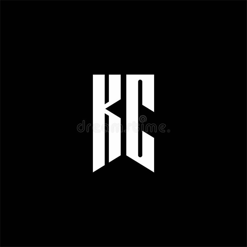 KC Logo Monogram with Emblem Style Isolated on Black Background Stock ...