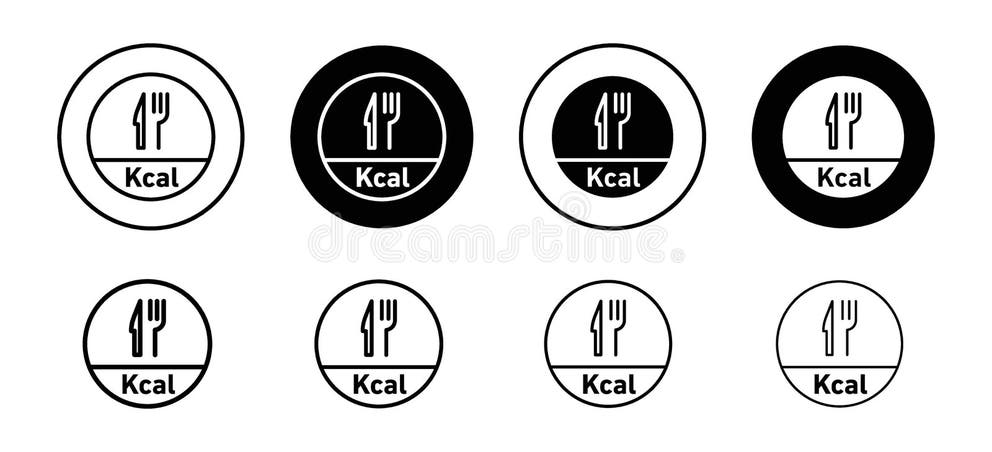 Kcal Icon Vector Set Collection for Web Stock Vector - Illustration of ...