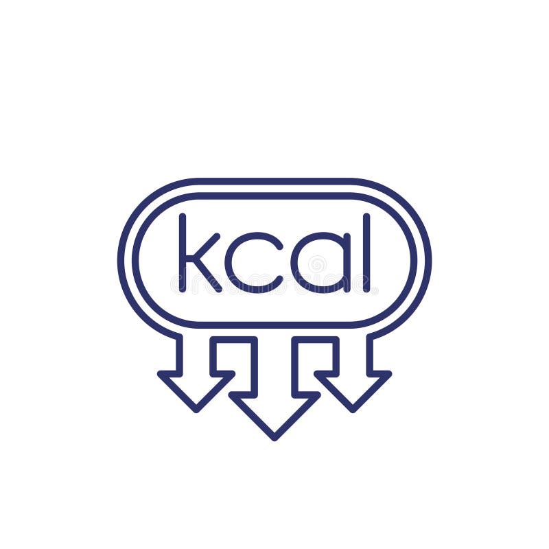 Kcal, Kilocalorie Reducing Icon, Line Vector Stock Vector ...