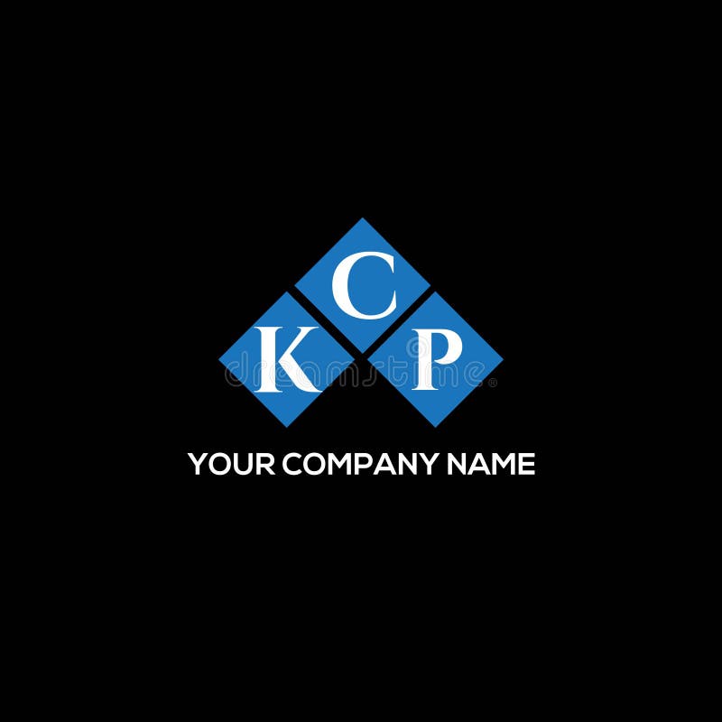 KCP Letter Logo Design on BLACK Background. KCP Creative Initials ...