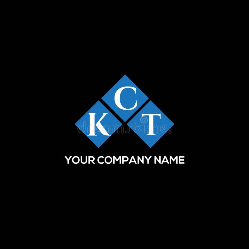KCT Letter Logo Design on BLACK Background. KCT Creative Initials ...