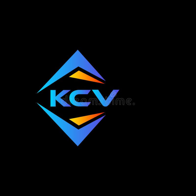 KCV Abstract Technology Logo Design on Black Background. KCV Creative ...