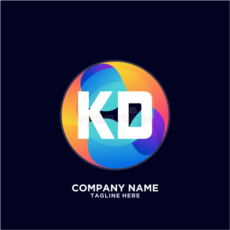 KD Initial Logo with Colorful Circle Template Vector Stock Vector ...