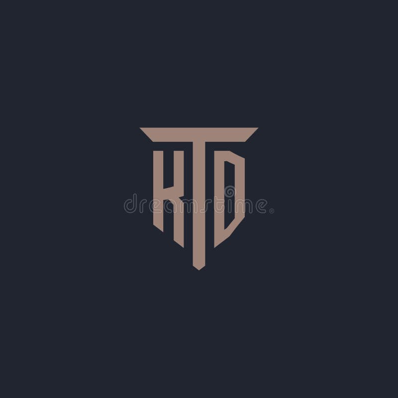 KD Initial Logo Monogram with Pillar Icon Design Stock Vector ...