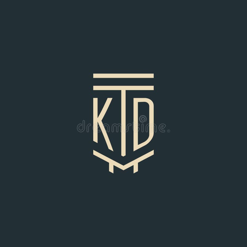 KD Initial Monogram with Simple Line Art Pillar Logo Designs Stock ...