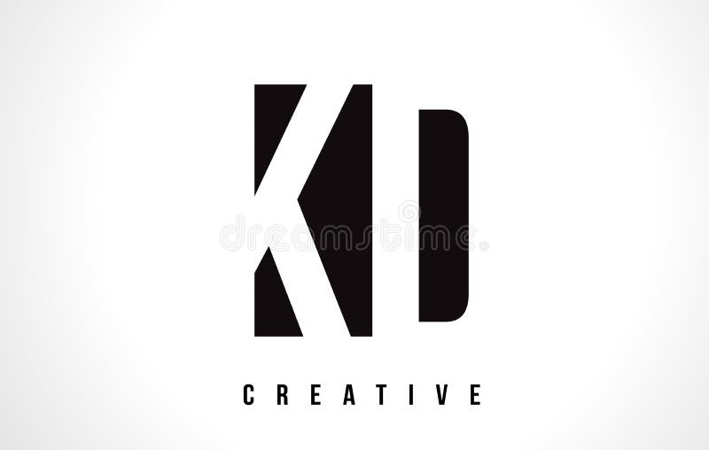KD K D White Letter Logo Design with Black Square. Stock Vector ...