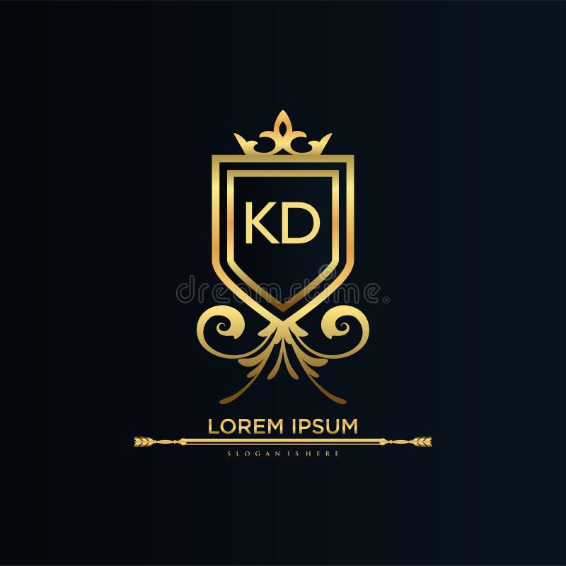 KD Letter Initial with Royal Template.elegant with Crown Logo Vector ...
