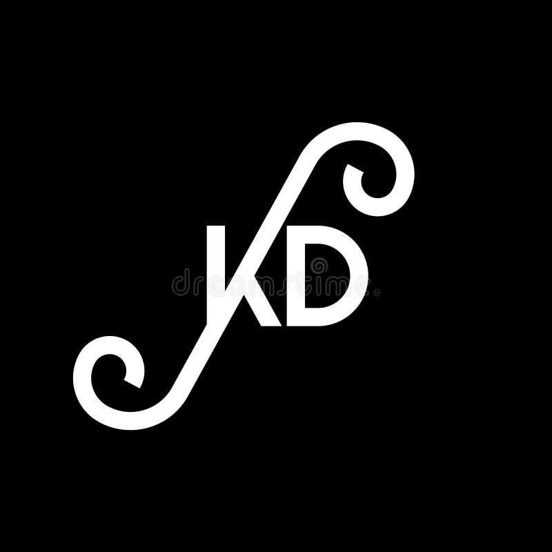KD Letter Logo Design on Black Background. KD Creative Initials Letter ...