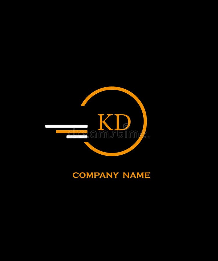 KD Letter LOGO Design. with Black BACKGROUND Stock Vector ...