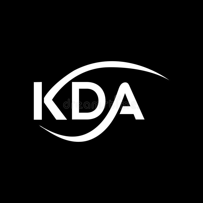 KDA Letter Logo Design on Black Background.KDA Creative Initials Letter ...
