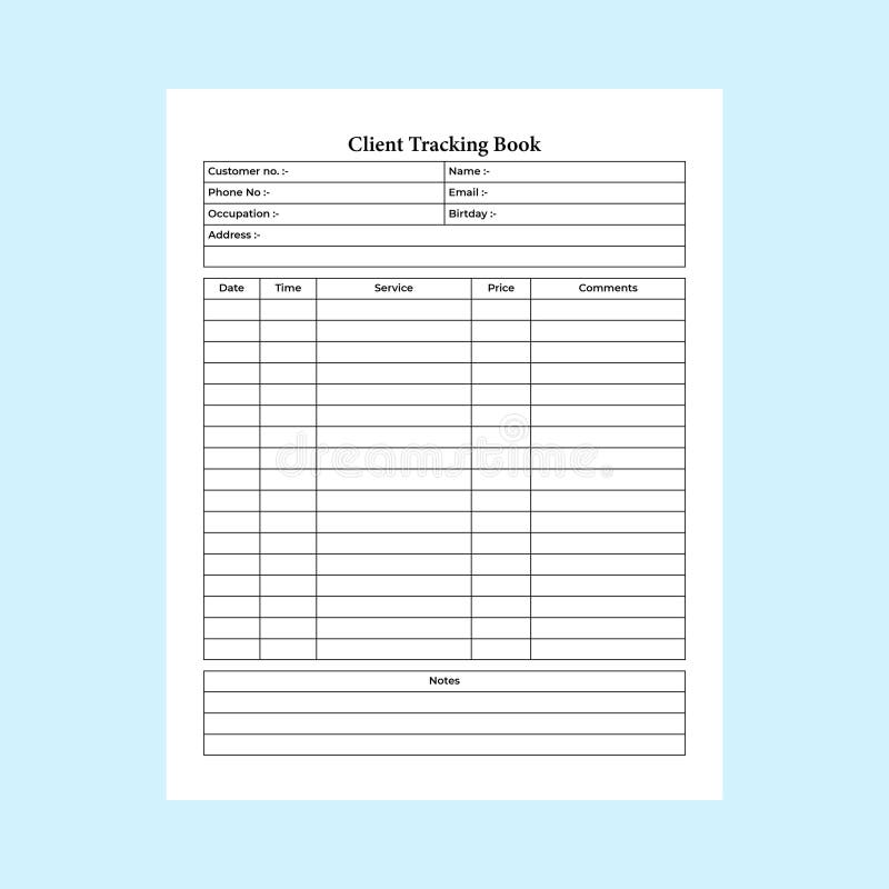 KDP Interior Client Tracking Journal. Business Client Information and ...